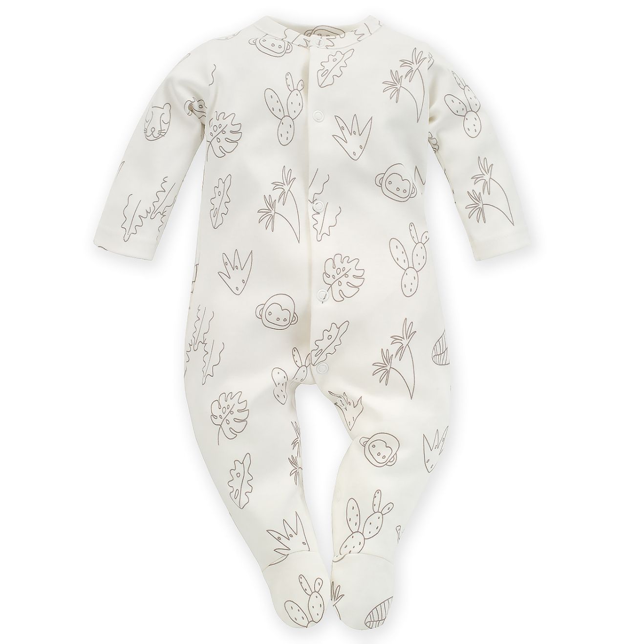 Slow Life Baby Sleepsuit with Safari Pattern - moyamarka